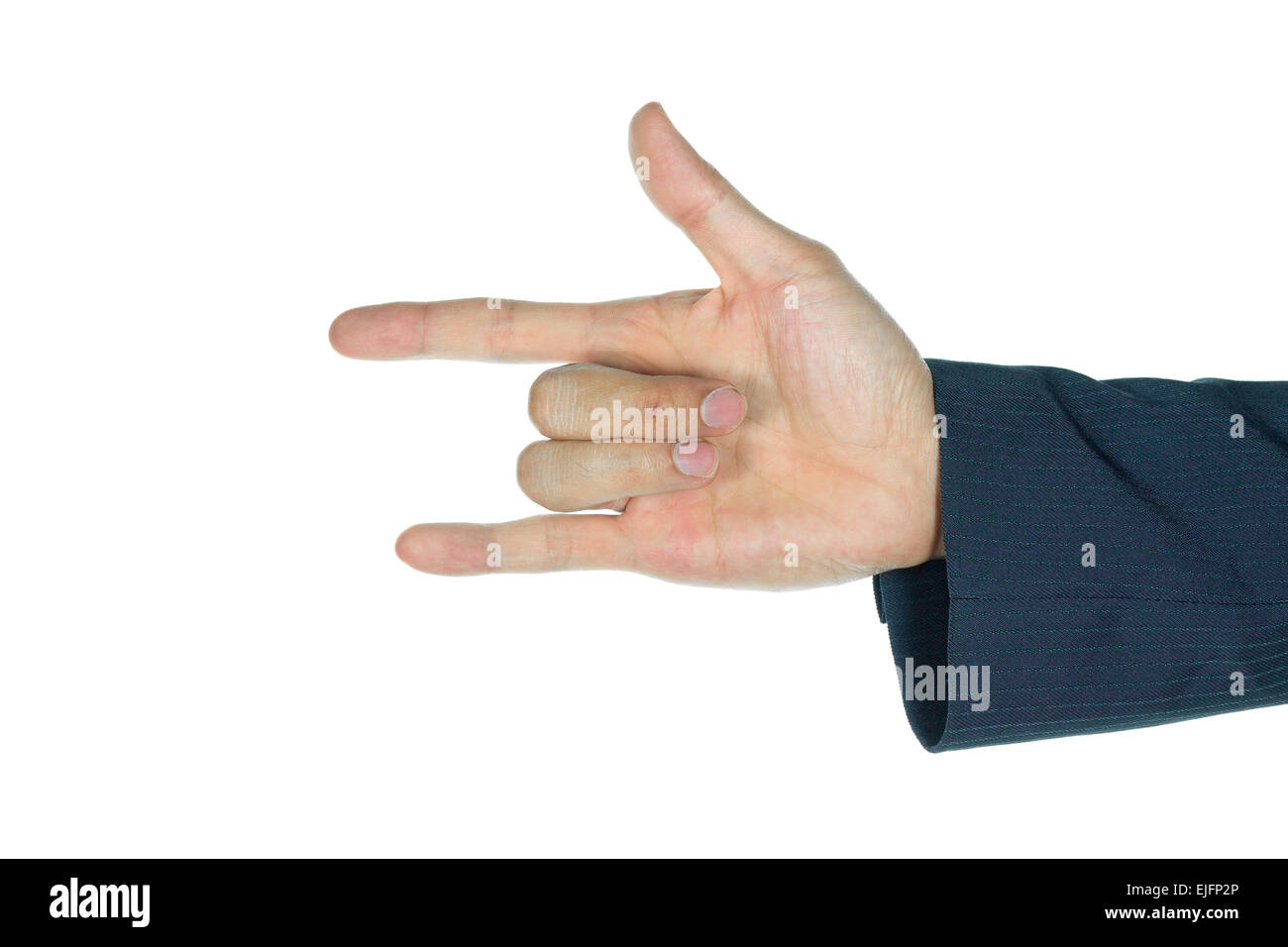 I love you finger sign of businessman on white background. Hand gesture ...