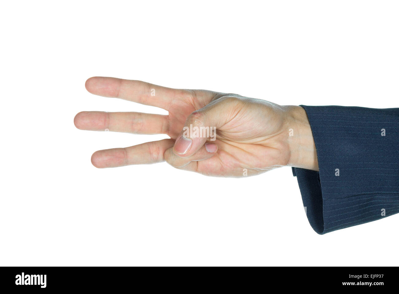 Three finger hand gesture sign hi-res stock photography and images - Alamy