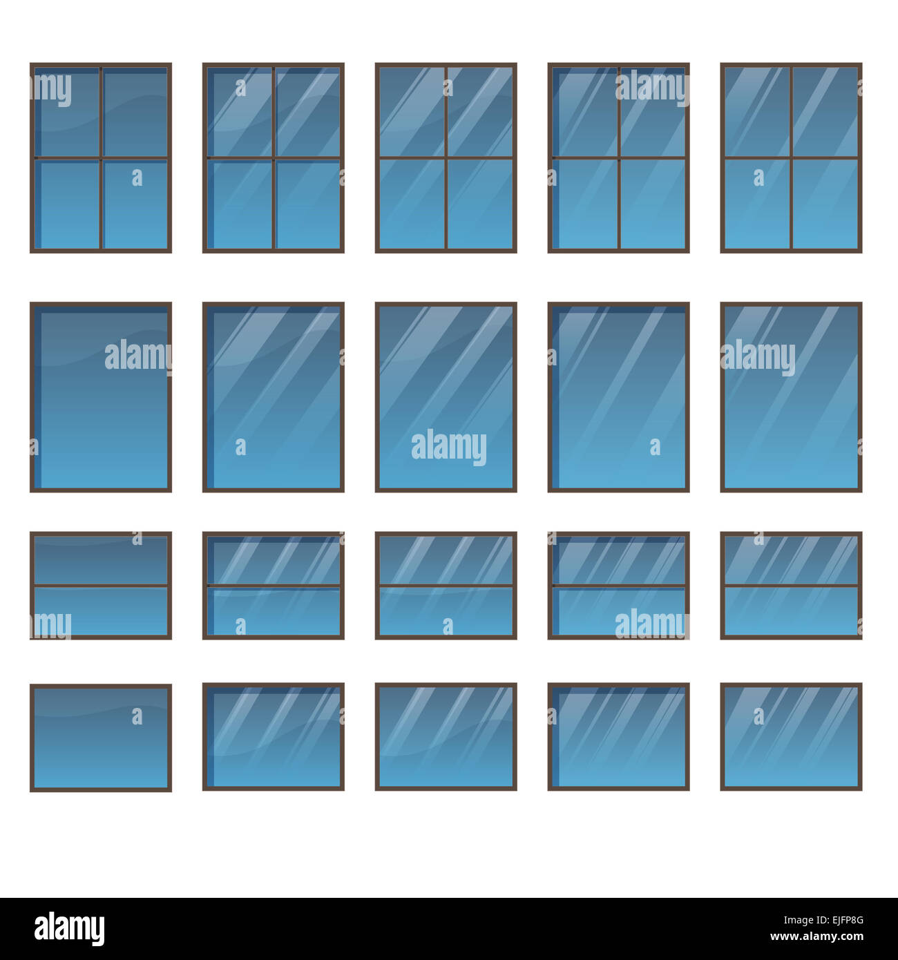 Set of different windows Stock Photo - Alamy