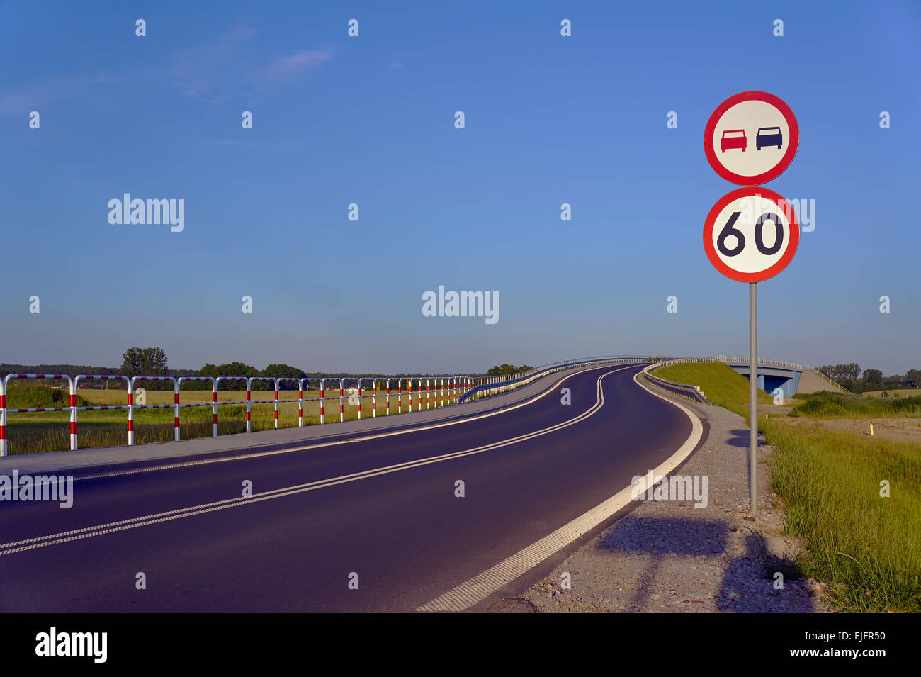 Road with traffic signs in Poland Stock Photo - Alamy