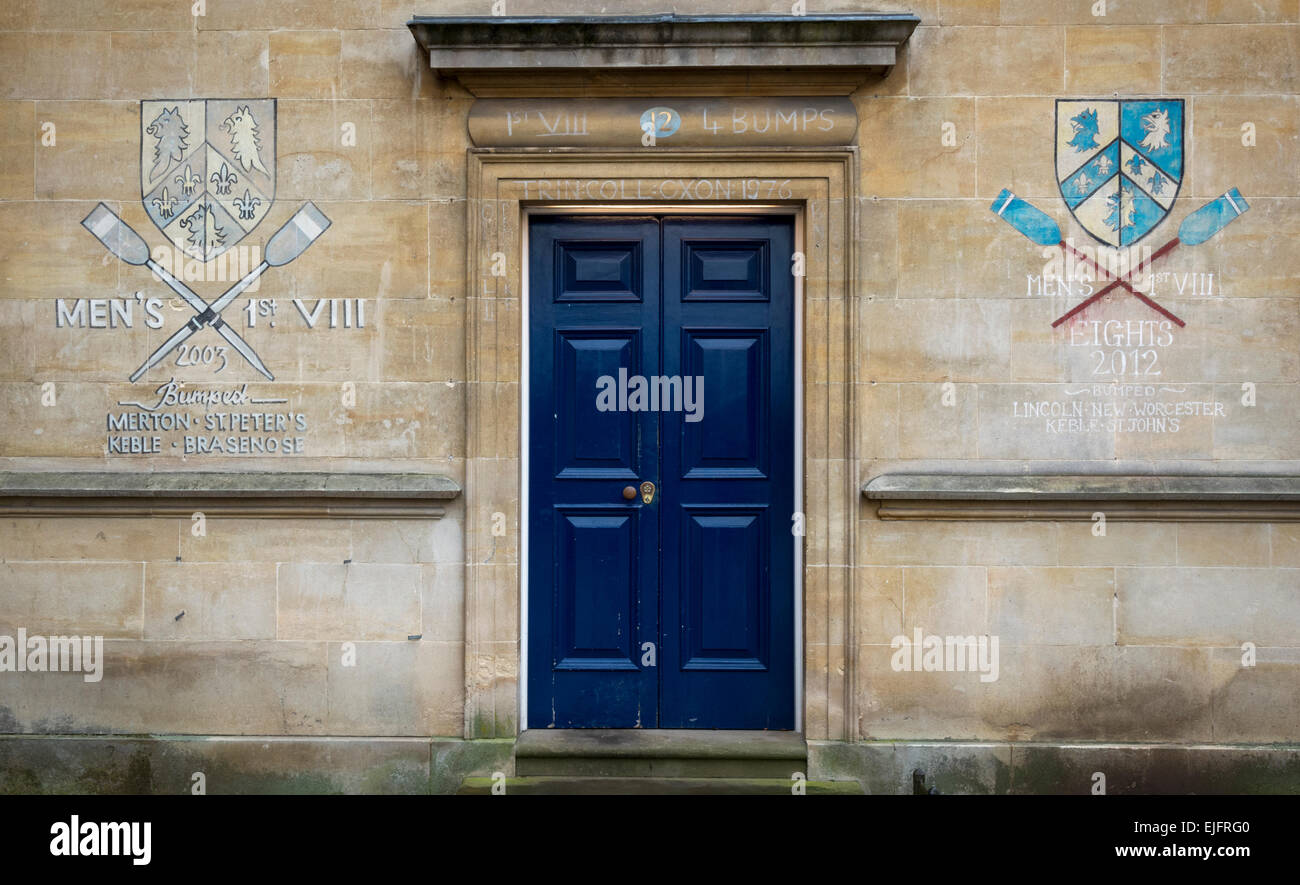 Oxford Blue. A painted blue doorway in Trinity College, Oxford ...