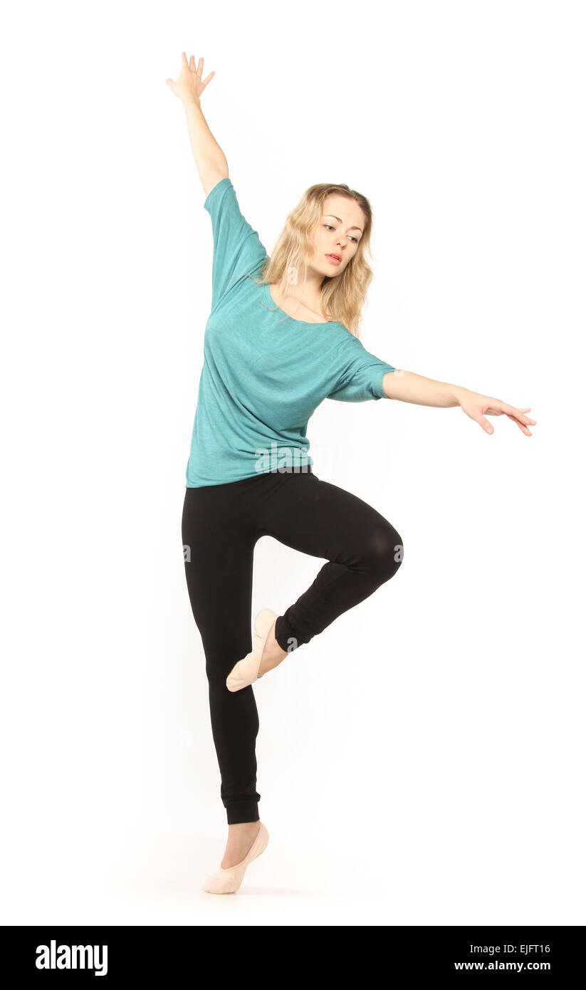 young beautiful dancer posing on a studio background Stock Photo - Alamy