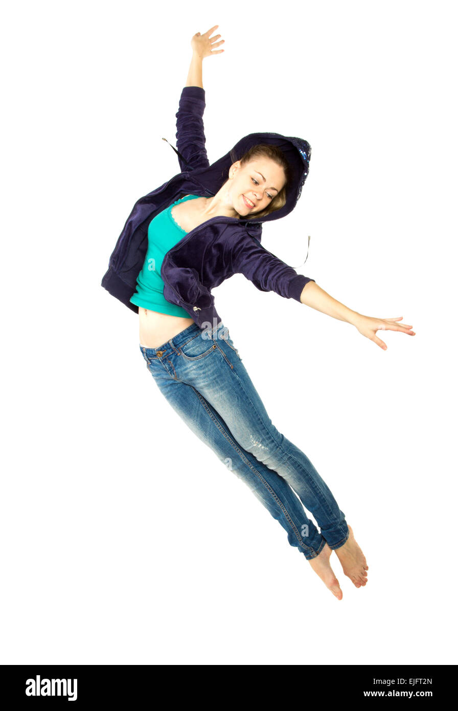 Dancer girl, isolated on white Stock Photo - Alamy