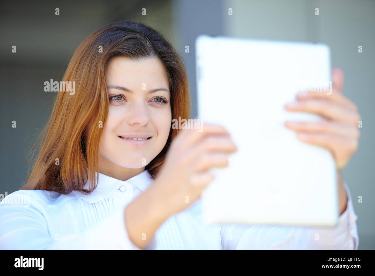 girl with the tablet Stock Photo - Alamy