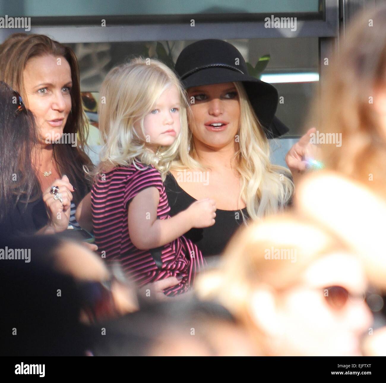 Jessica Simpson attends a fashion show at The Grove with her family ...