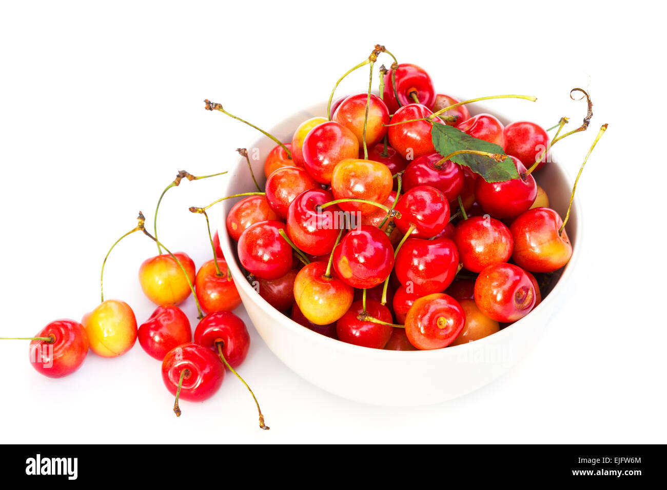 Tasty fresh sweet cherry on a white Stock Photo - Alamy