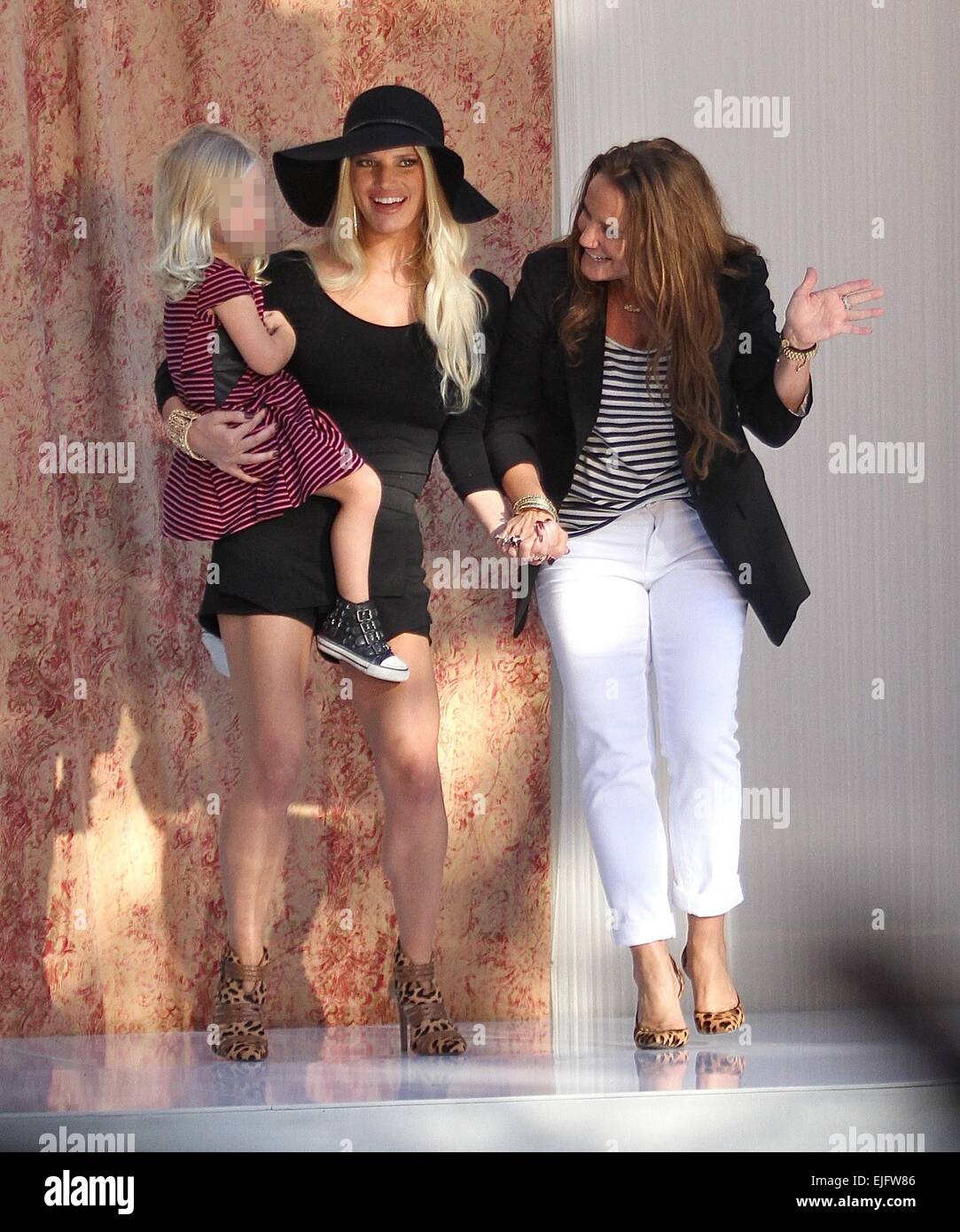 Jessica Simpson attends a fashion show at The Grove with her family ...