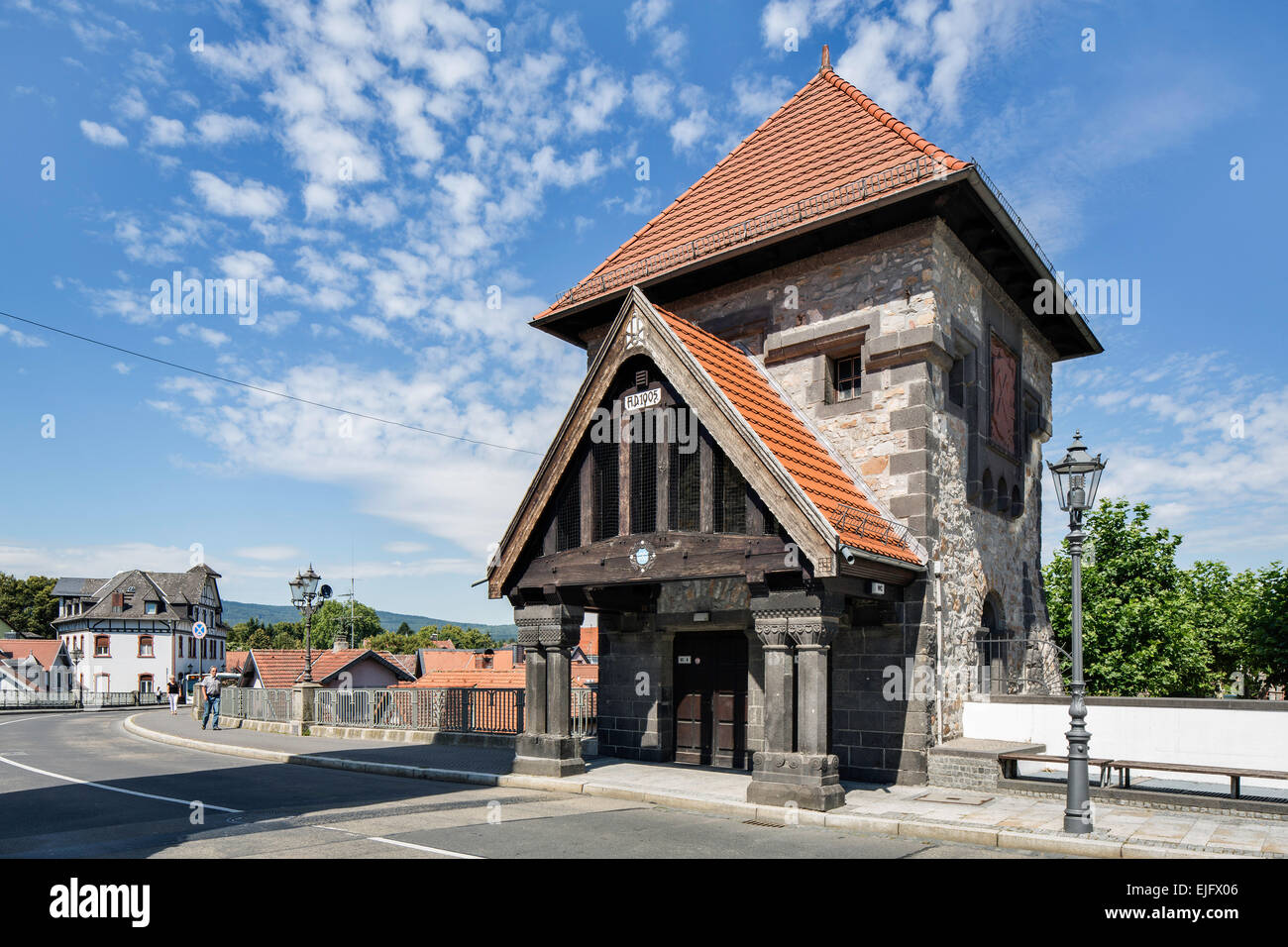 Bridge keeper's house of the Knights of Marx bridge, medieval city wall ...