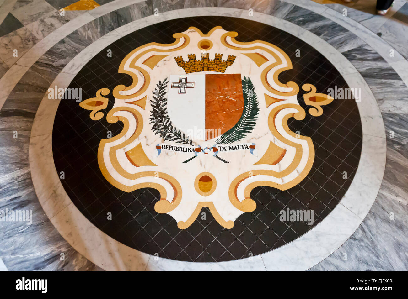 White-Red Cross emblem with the Republic of Malta with the inscription ...