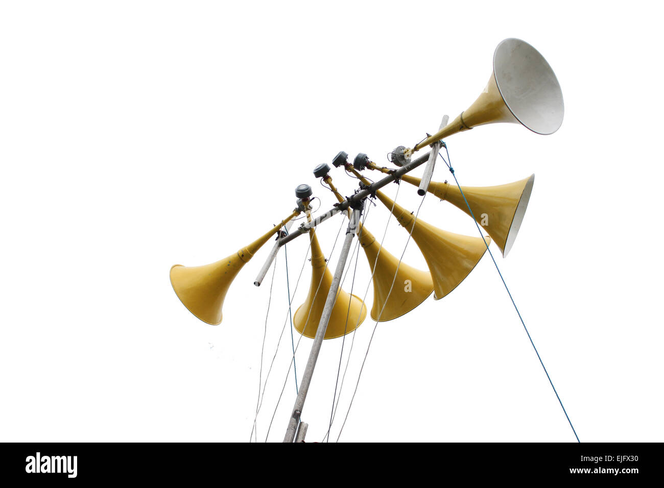 large yellow loudspeaker system Stock Photo - Alamy