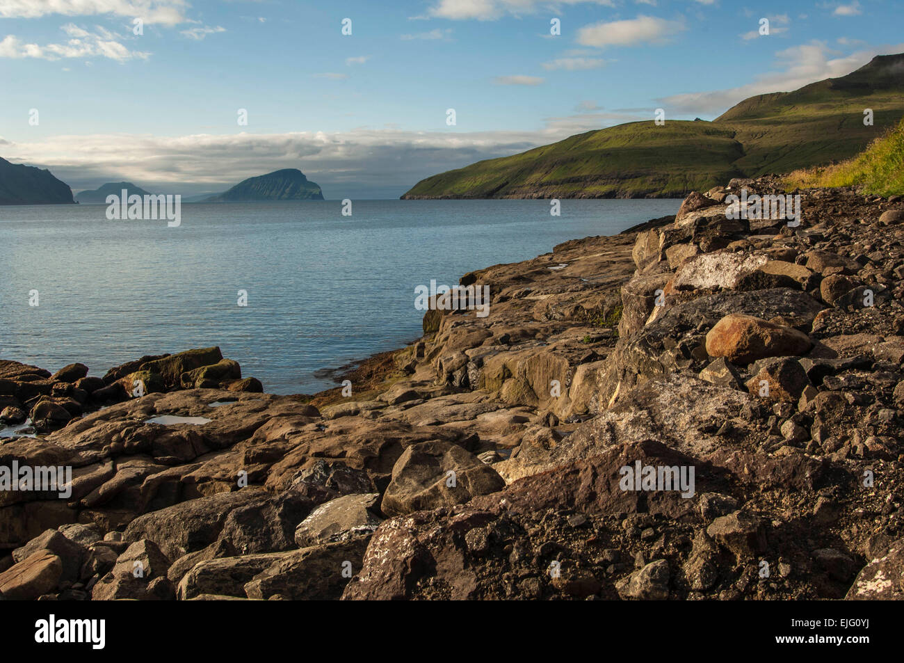 View from the pretty village of Krivak in the Faroe Islands Stock Photo ...