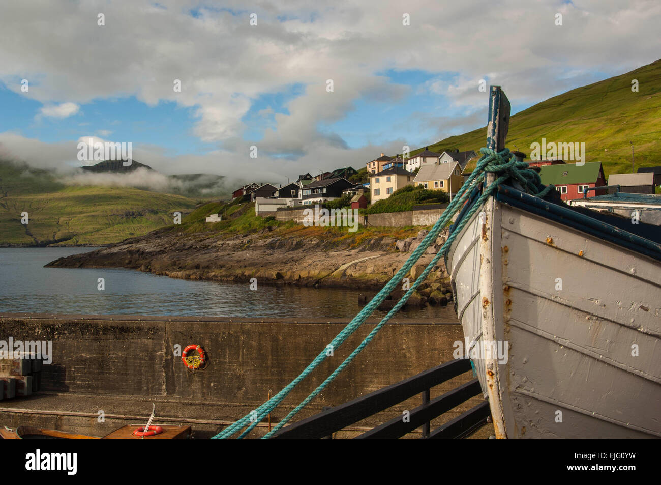 View from the pretty village of Krivak in the Faroe Islands Stock Photo ...