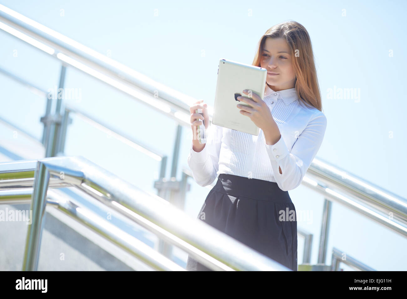 girl with the tablet Stock Photo - Alamy