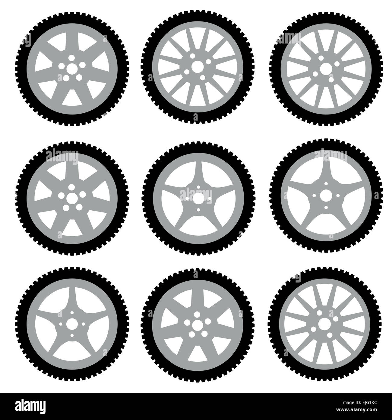 automotive wheel with alloy wheels. Vector illustration Stock Photo - Alamy
