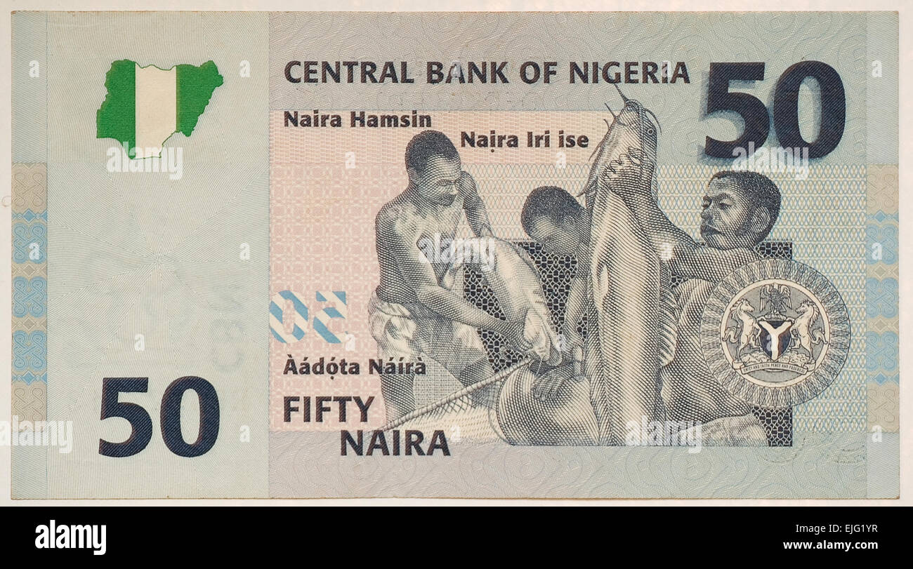 The naira is the currency of Nigeria. 50 naira Stock Photo - Alamy