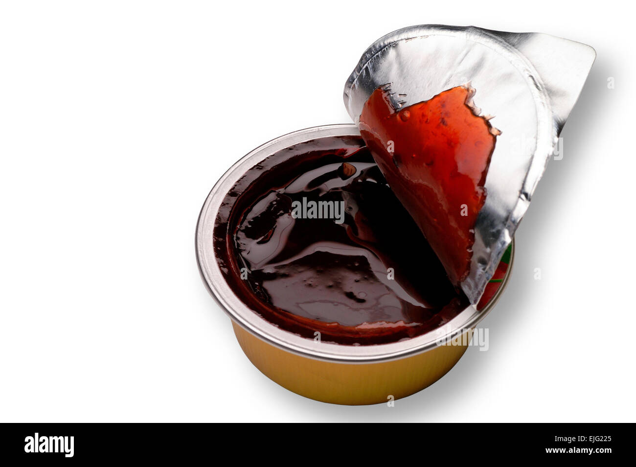 Single portion cherry jam with clipping path Stock Photo - Alamy