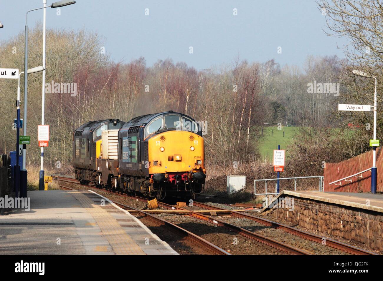 Direct Rail Services class 37 diesel locomotives with Nuclear Flask ...