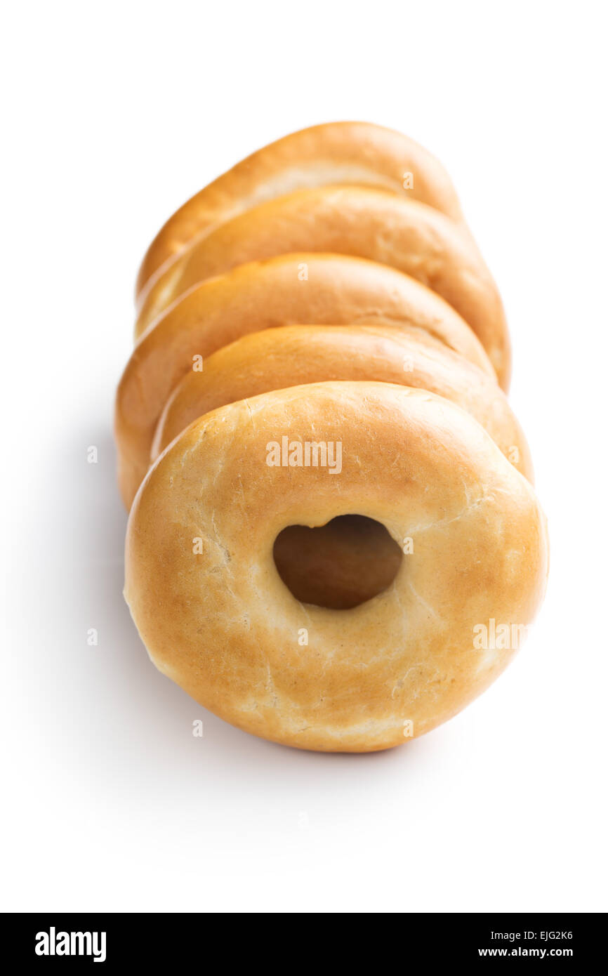 tasty bagels on white background Stock Photo - Alamy