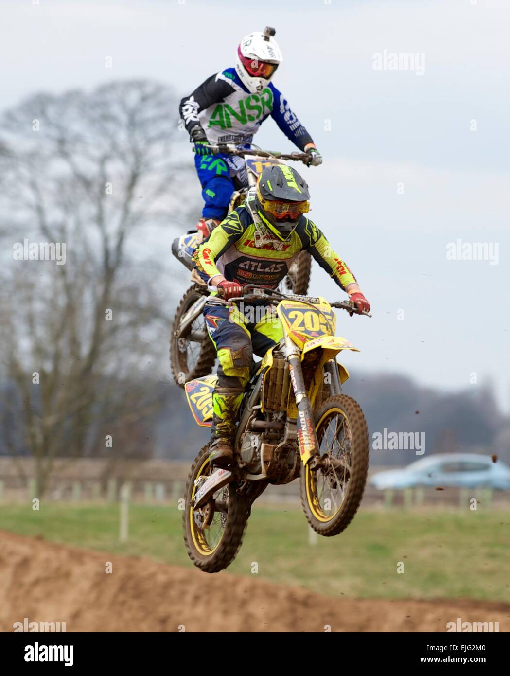 Motocross racing at the Fat Cat Motopark at Armthorpe in Doncaster ...