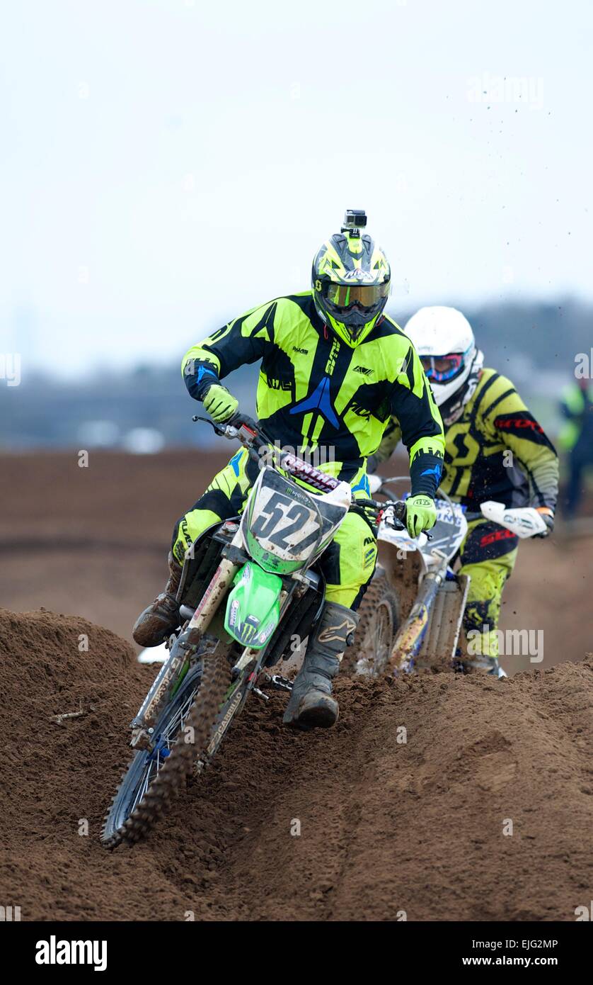 Motocross racing at the Fat Cat Motopark at Armthorpe in Doncaster ...