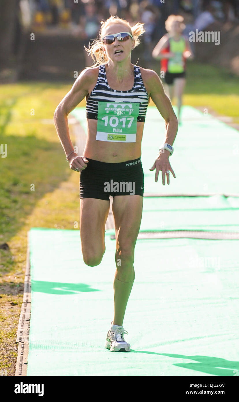 Paula Radcliffe and her daughter Isla attend the Worcester City 10K run ...