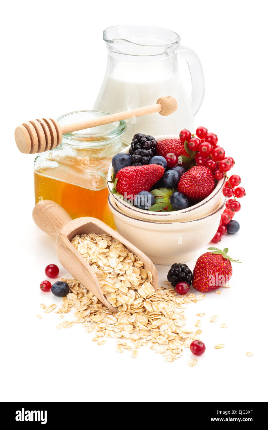 Oatmeal breakfast bowl strawberry Cut Out Stock Images & Pictures - Alamy
