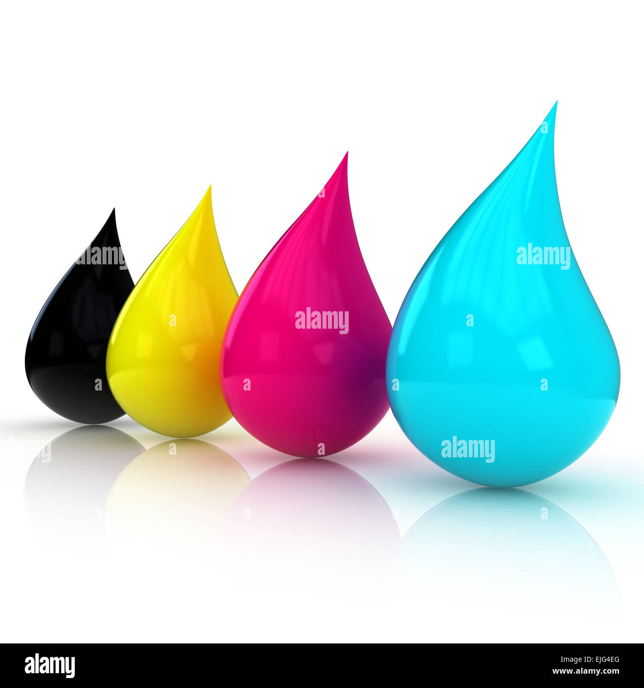 CMYK glossy drops isolated Stock Photo - Alamy