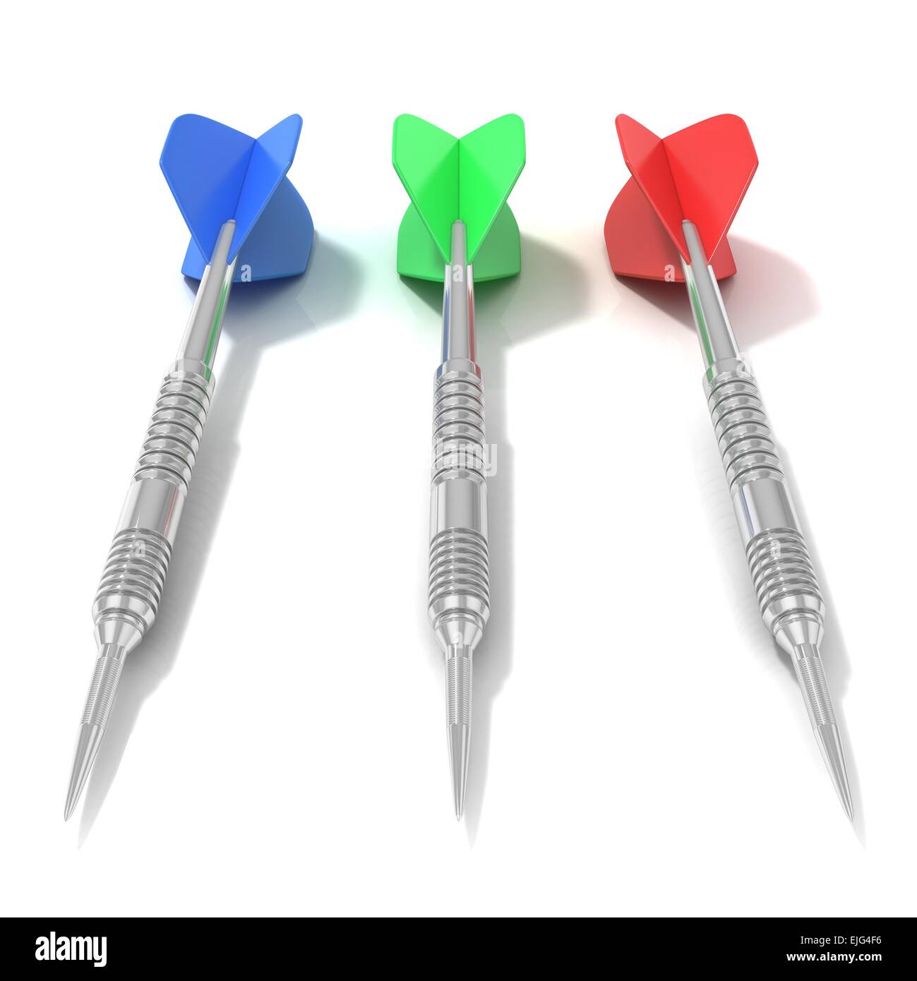 Set of darts, isolated on white background. Front view. 3d concept ...