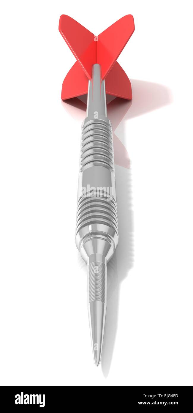 Red dart isolated on white background. Front view. 3d concept Stock ...