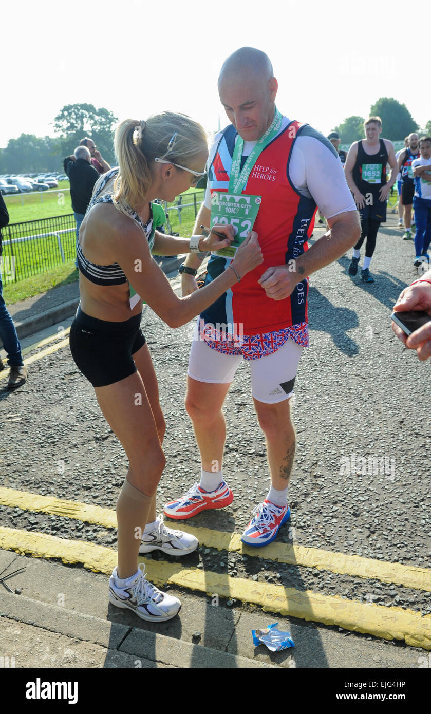 Paula Radcliffe competes in the Worcester City 10K Run Featuring: Paula ...