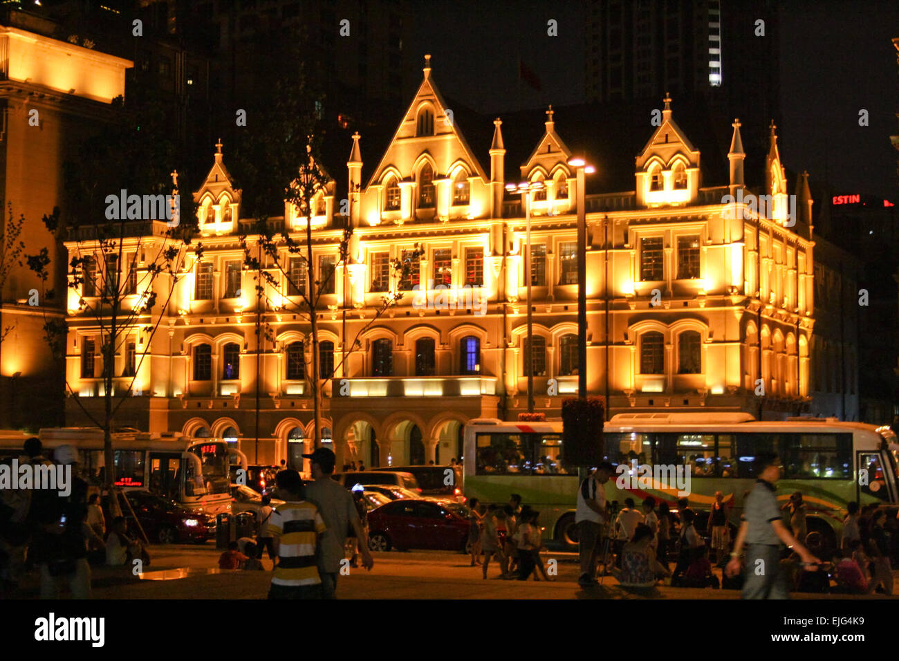 Night lighting of buildings in Shanghai Stock Photo - Alamy