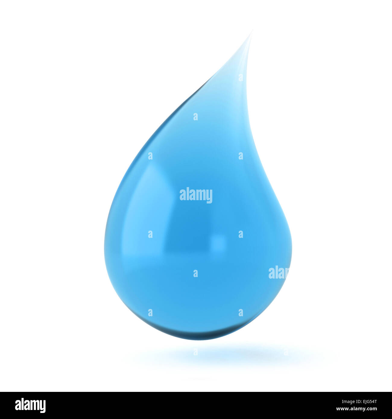 Single blue liquid drop. 3D render illustration isolated on white ...