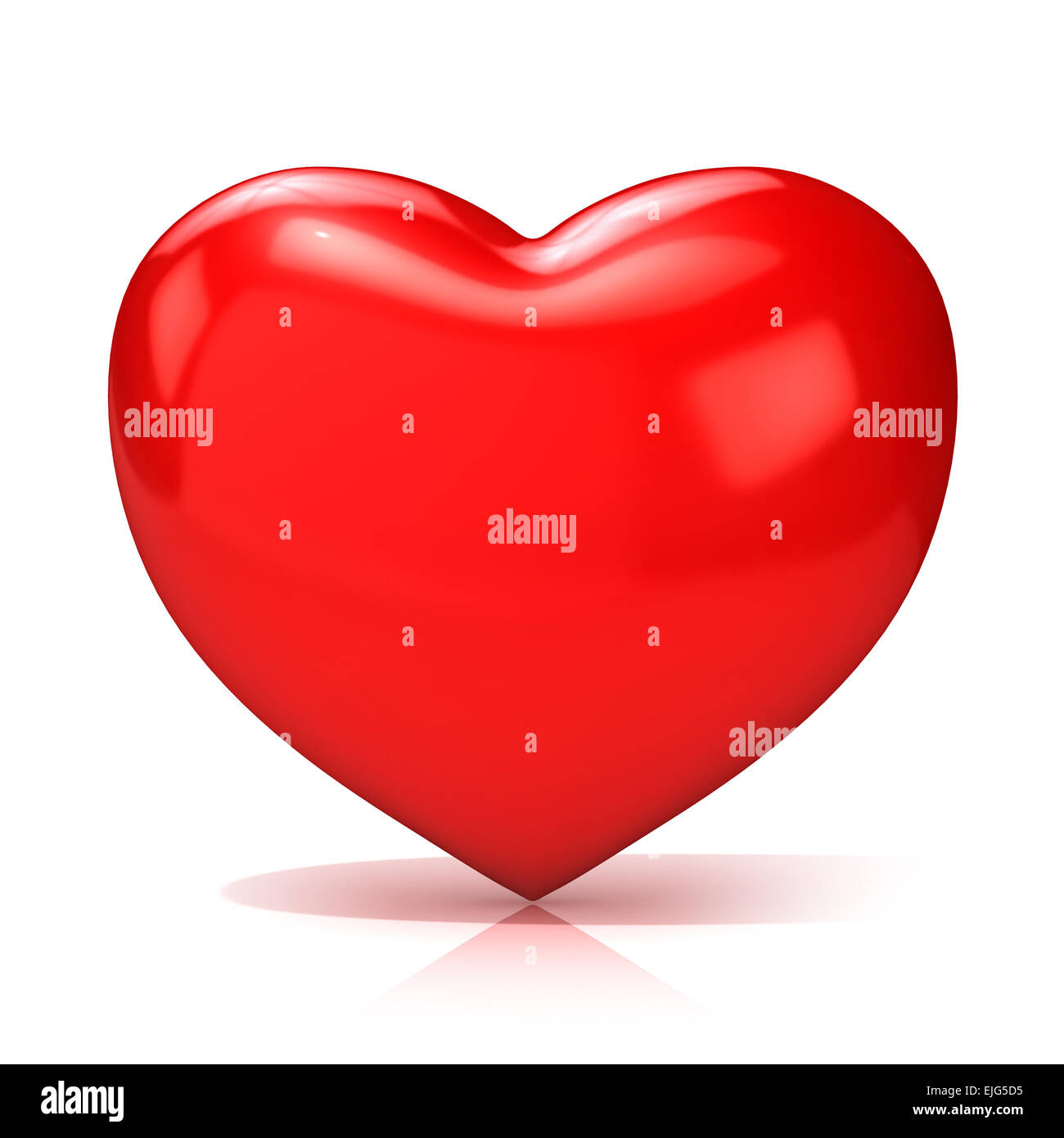 Big red heart. 3D render illustration isolated on white background ...