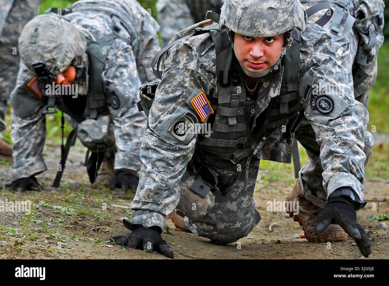 Army Sgt. Robert Blanco, 6th Engineer Battalion Combat, Airborne, bear ...