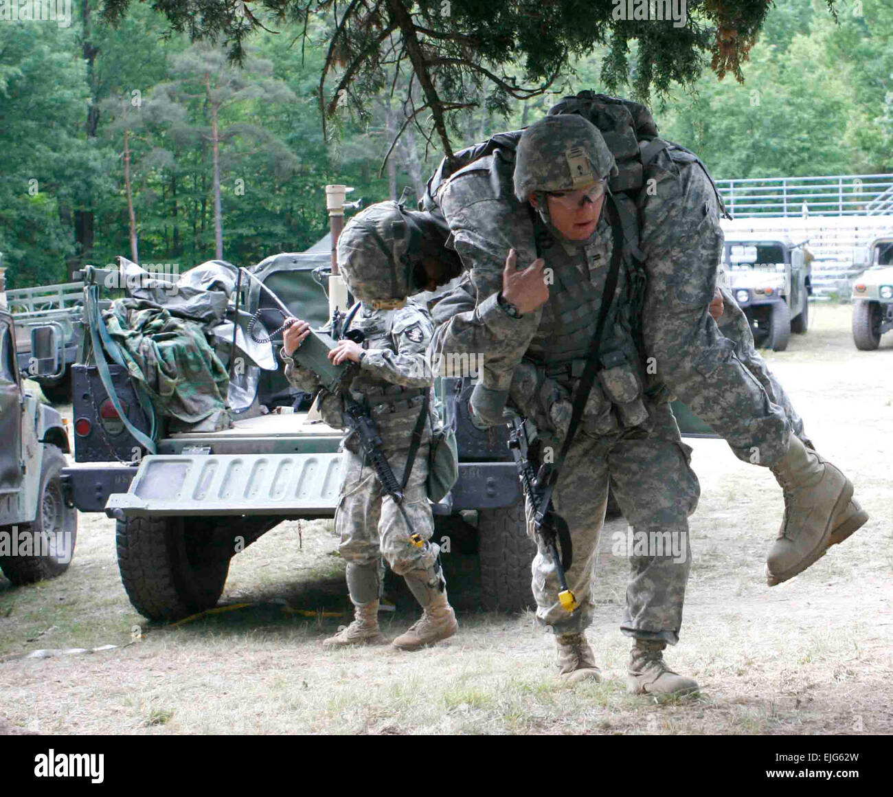 Cadets simulate a mortar attack on a combat outpost. During the combat ...