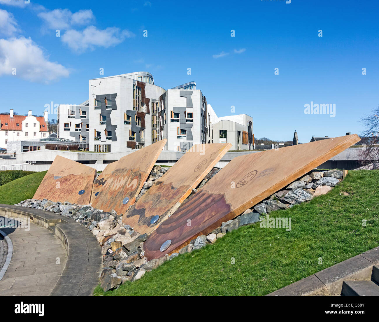 Slabs outside Our Dynamic Earth Edinburgh Scotland showing a geologic ...