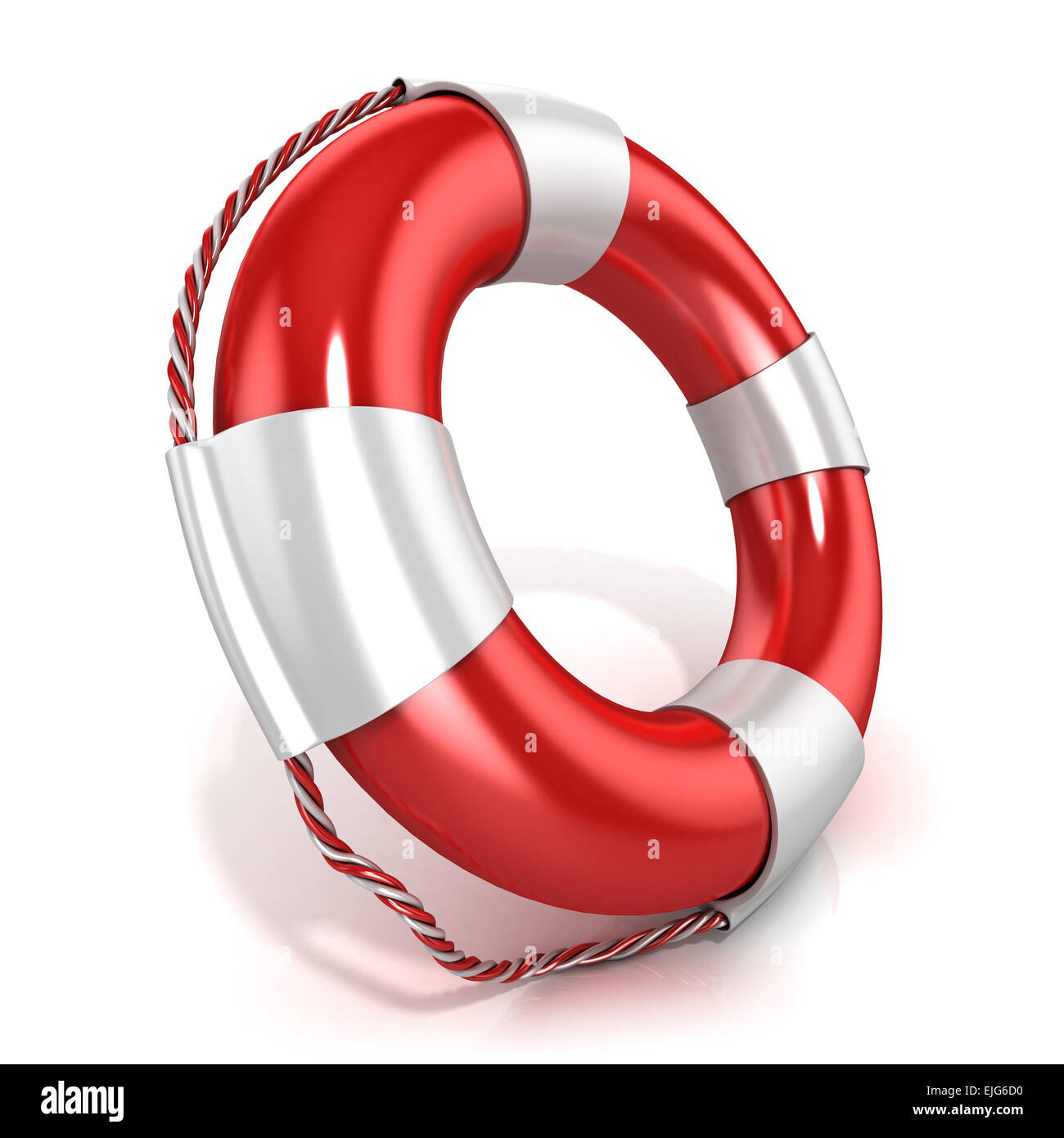 Lifebuoy isolated on white background. Left side view Stock Photo - Alamy