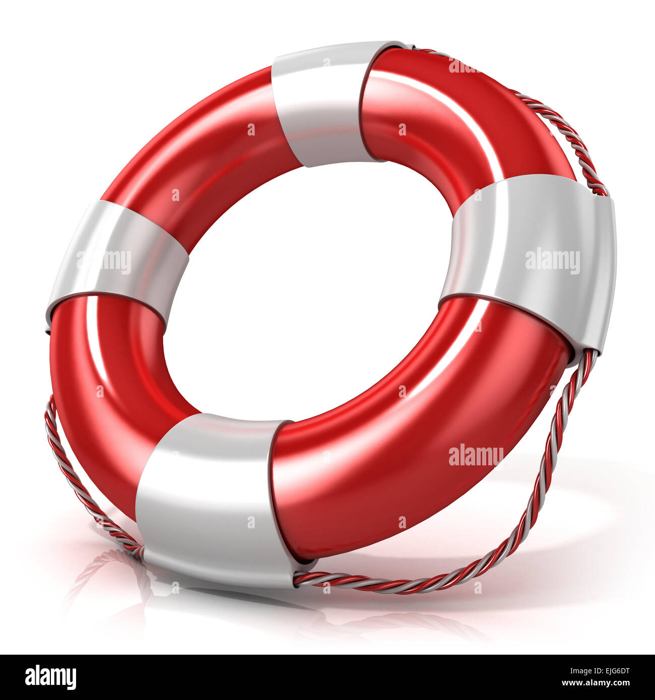 Lifebuoy isolated on white background. Right side view Stock Photo - Alamy