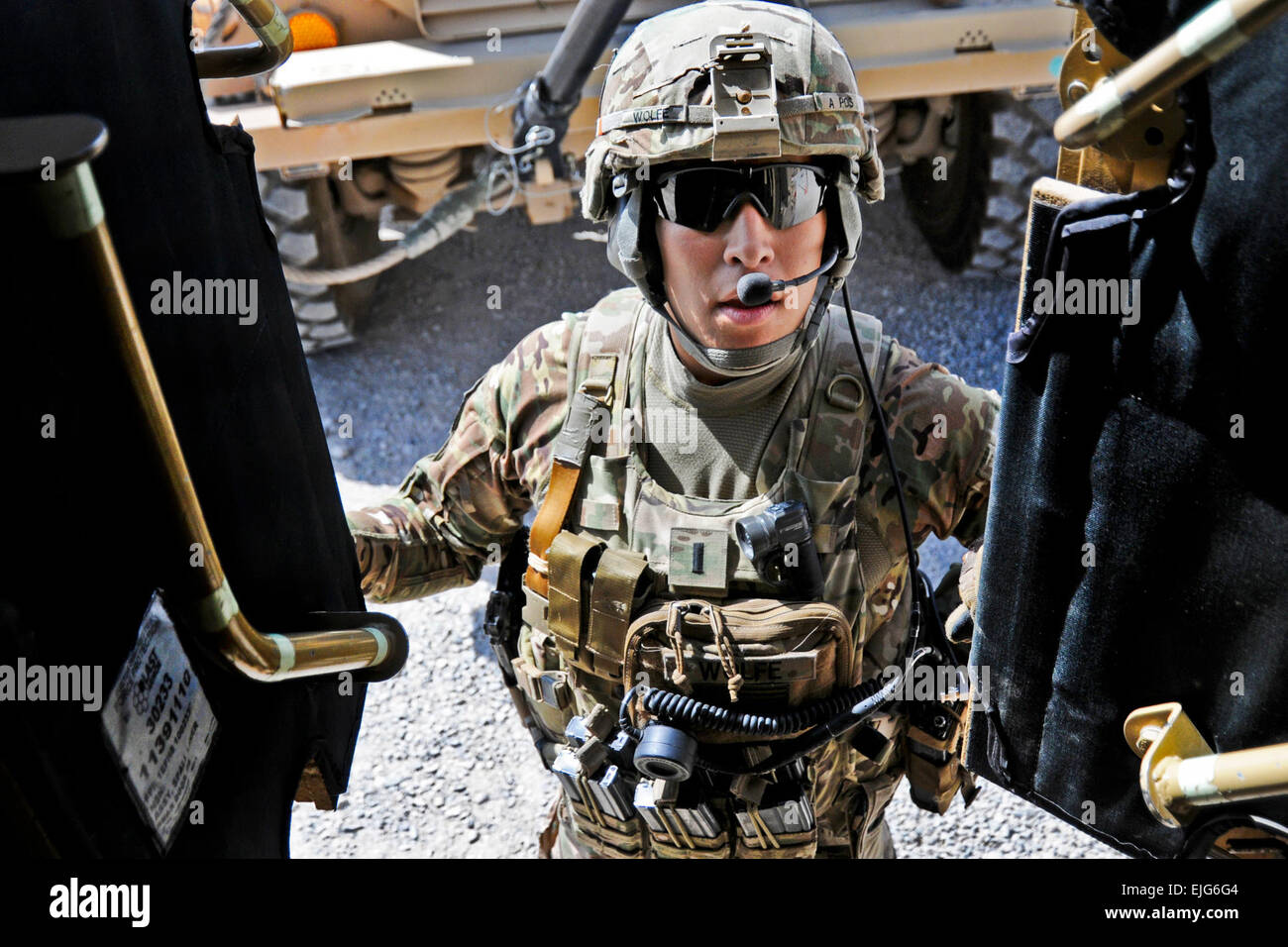 U.S. Army 1st. Lt. Robert Wolfe, security force platoon leader for ...