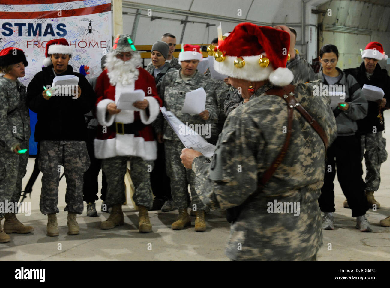 Task Force 34 Soldiers on Joint Base Balad, Iraq went Combat Caroling ...