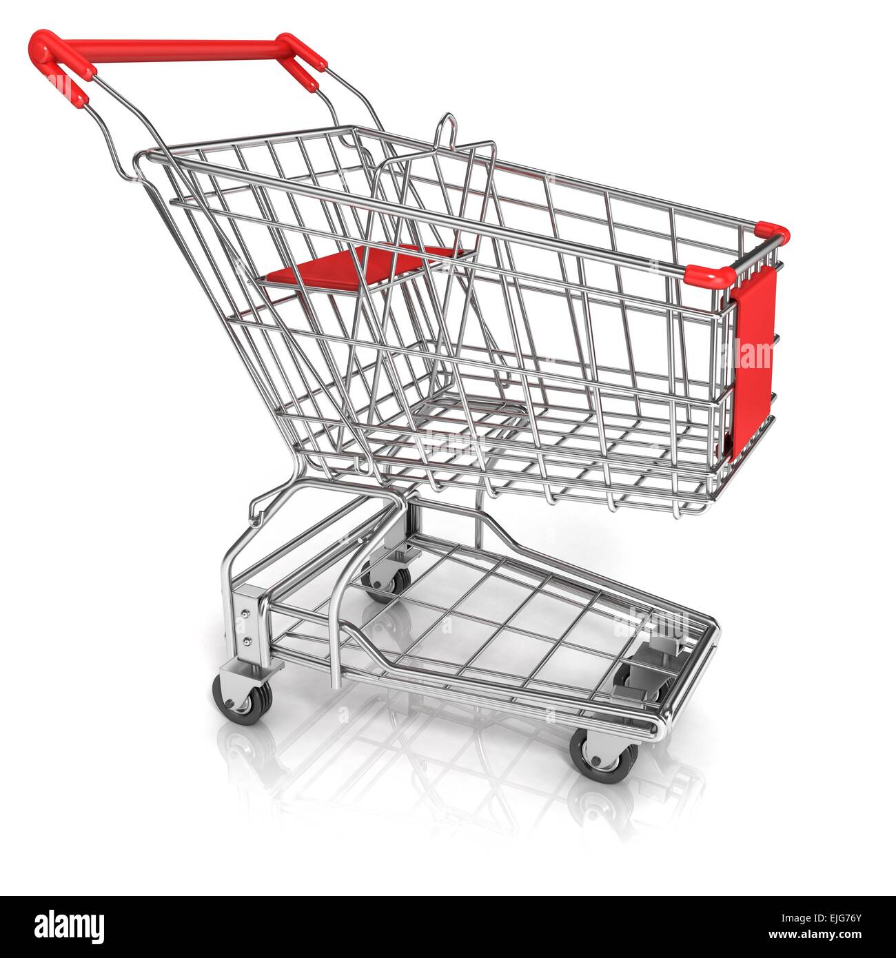 Shopping cart, isolated on white background. Side view Stock Photo - Alamy