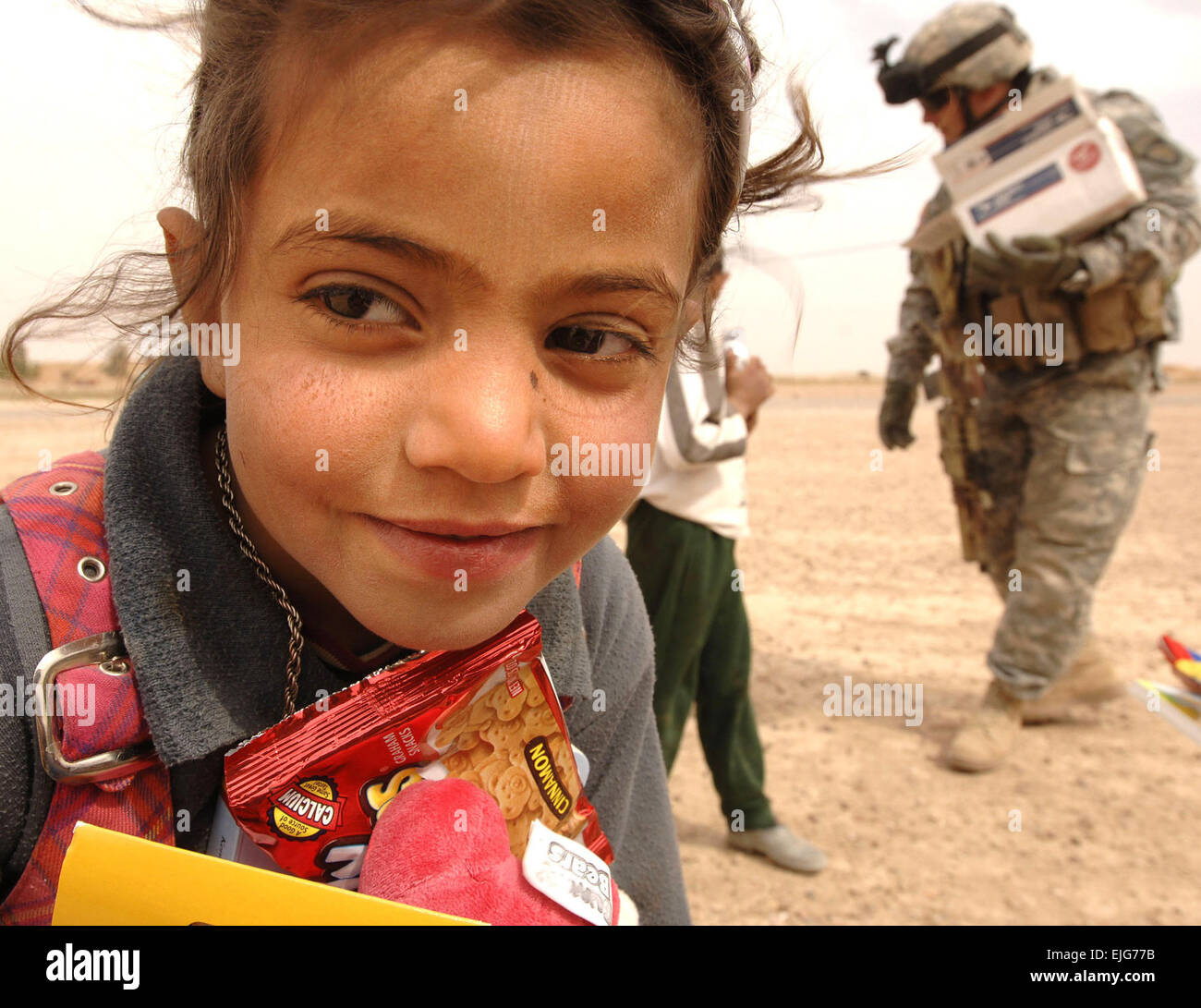 An Iraqi child from a village near Contigency Operation Base Speicher ...