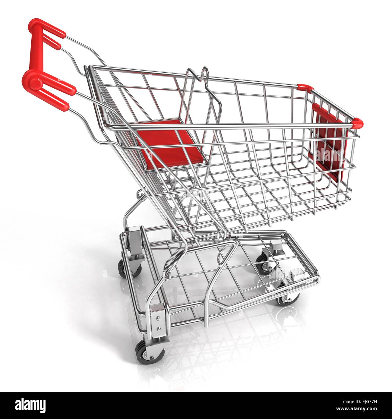 Red shopping cart, isolated on white background Stock Photo - Alamy