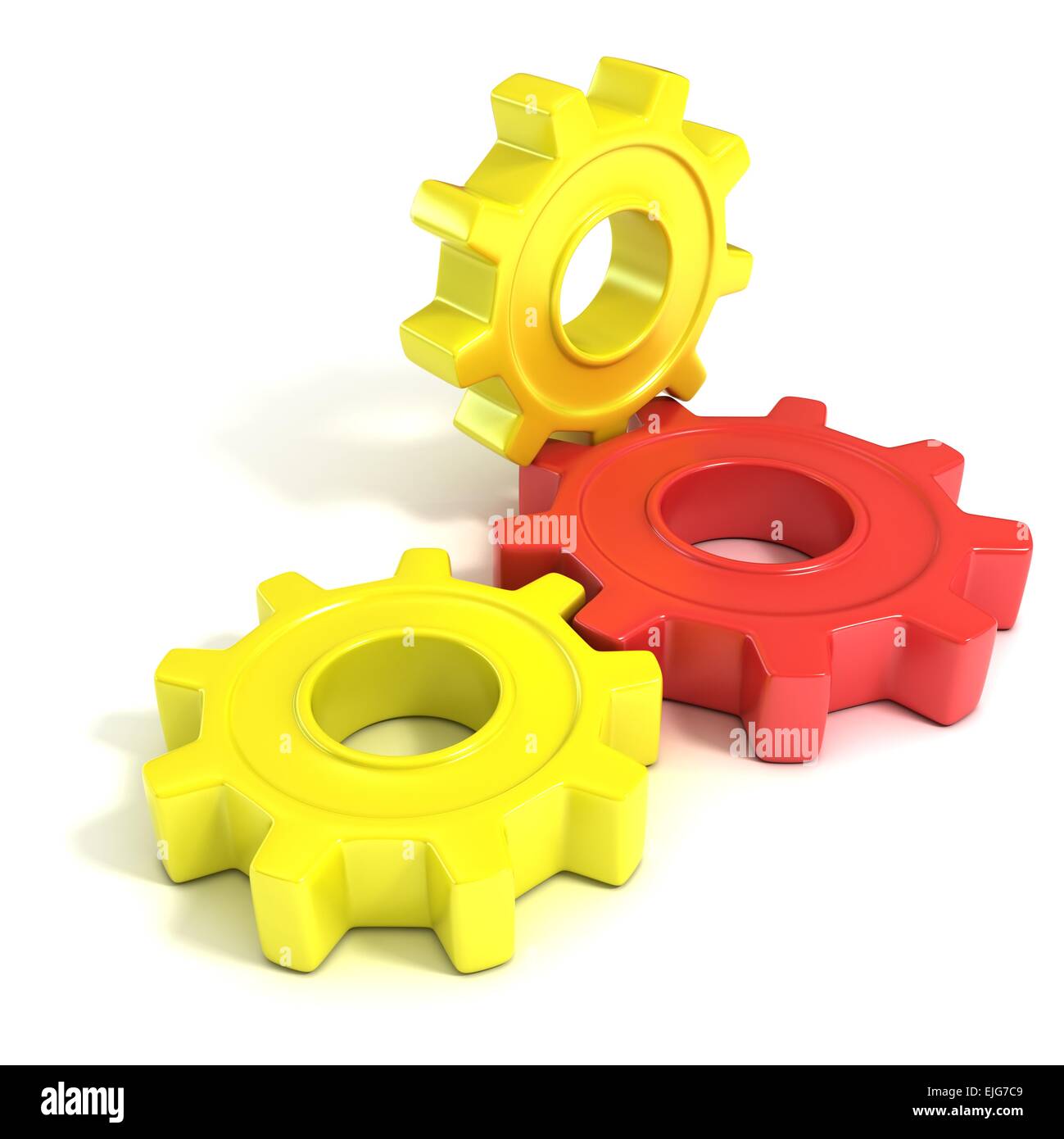 Three gear wheels, 3d concept, isolated no white background Stock Photo ...