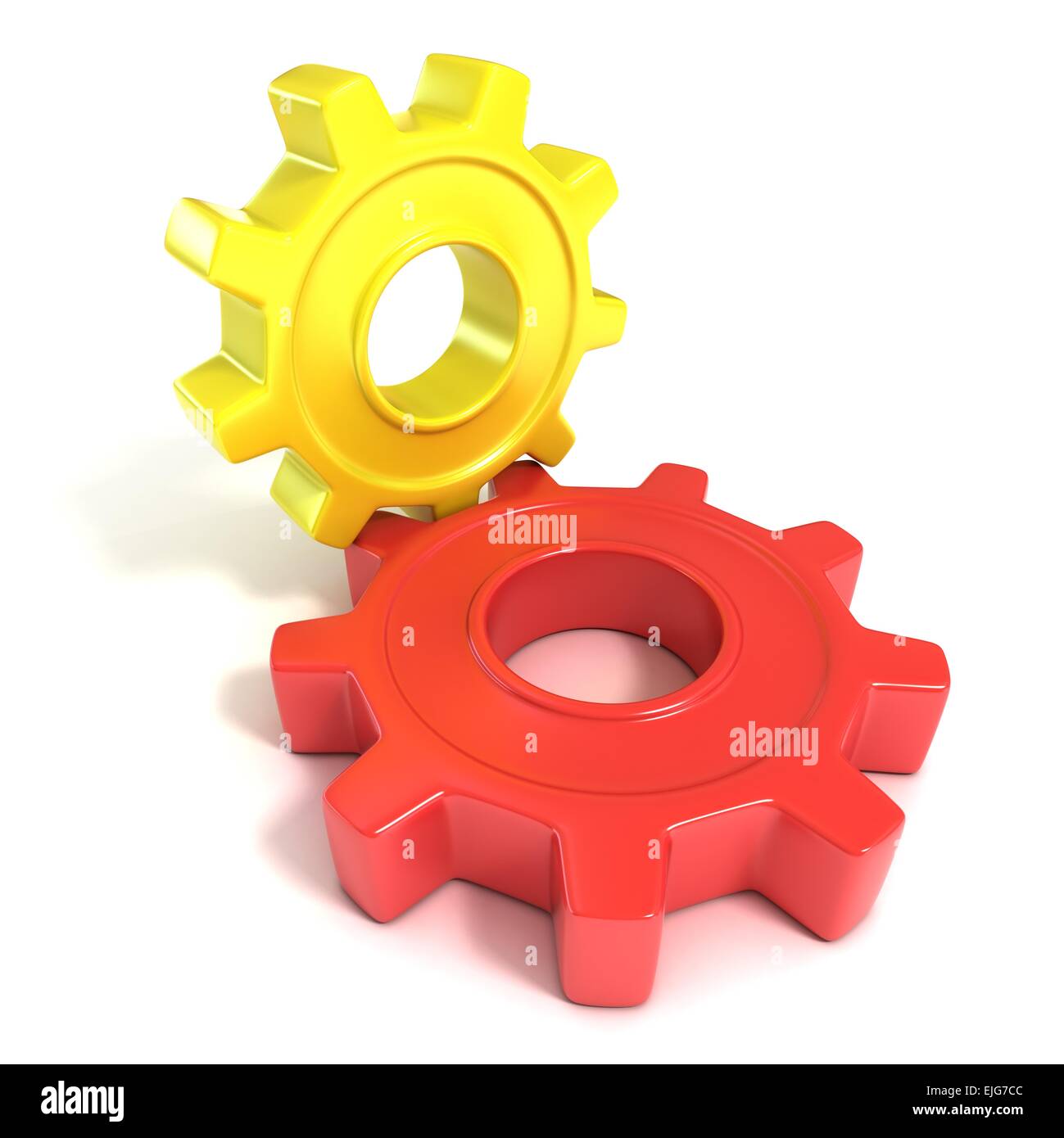 Two gear wheels, 3d concept, isolated no white background Stock Photo ...