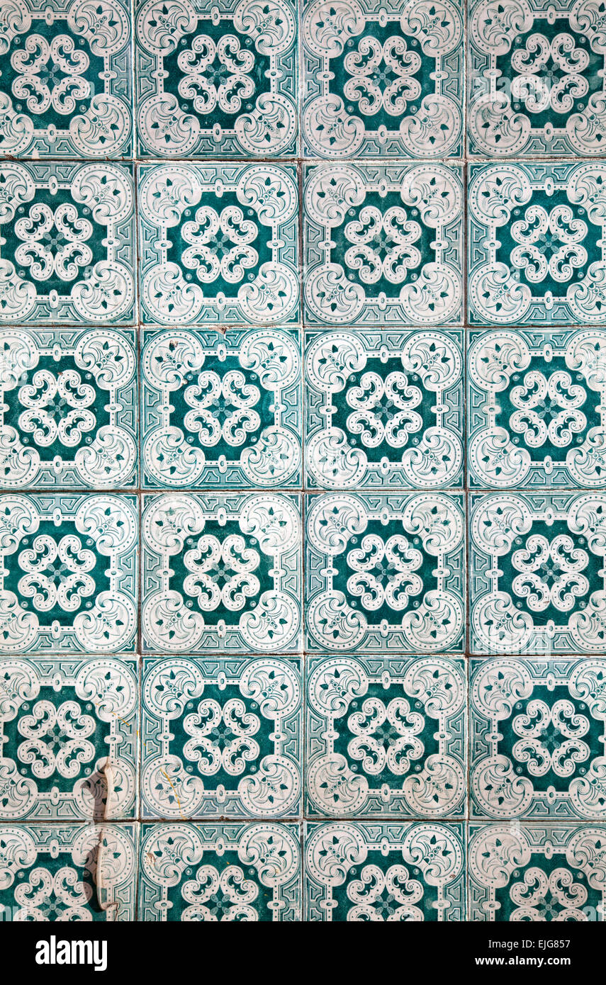 Portuguese Tiles Decor at Street Level in Lisbon - Portugal Stock Photo ...