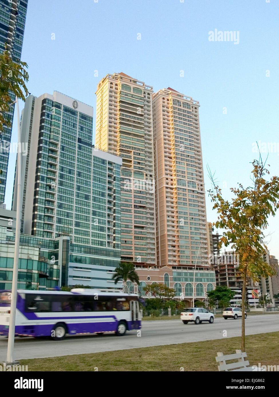 city street with tall buildings Stock Photo - Alamy