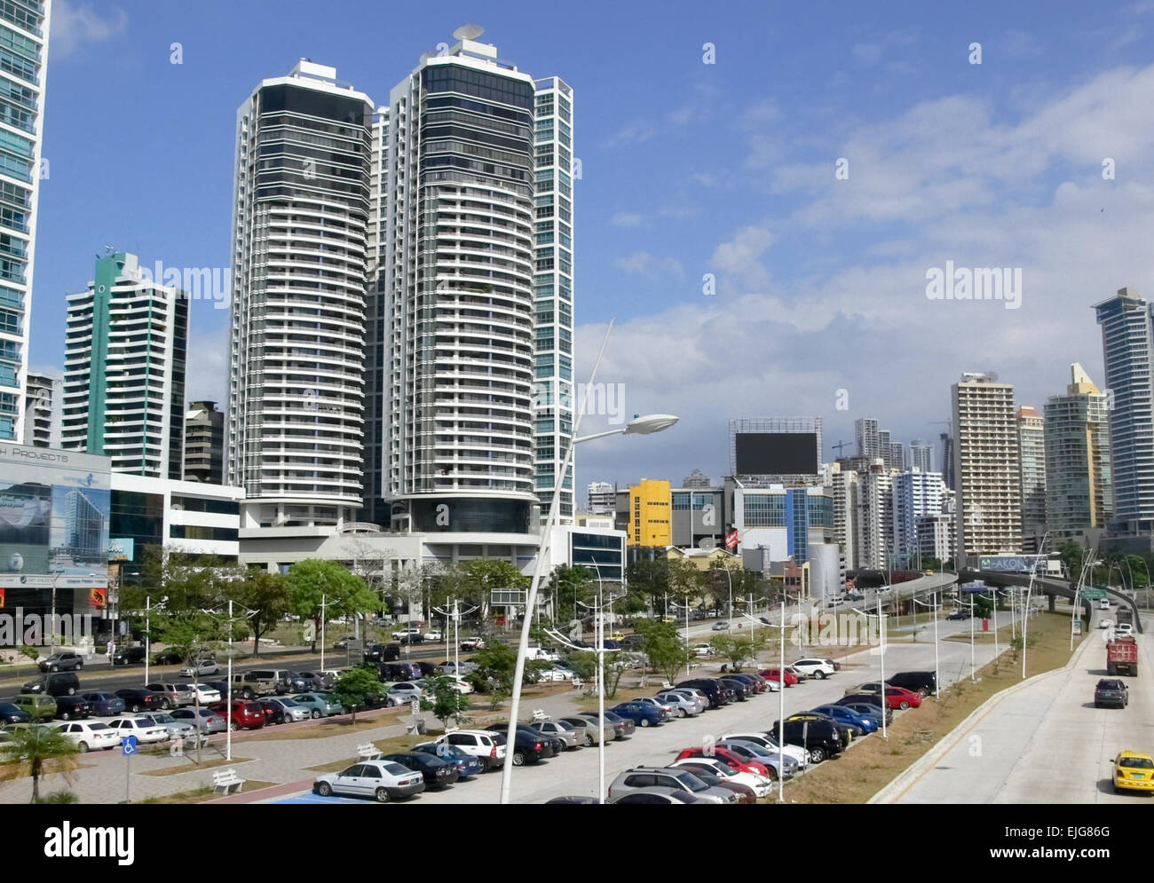 city street with tall buildings Stock Photo - Alamy