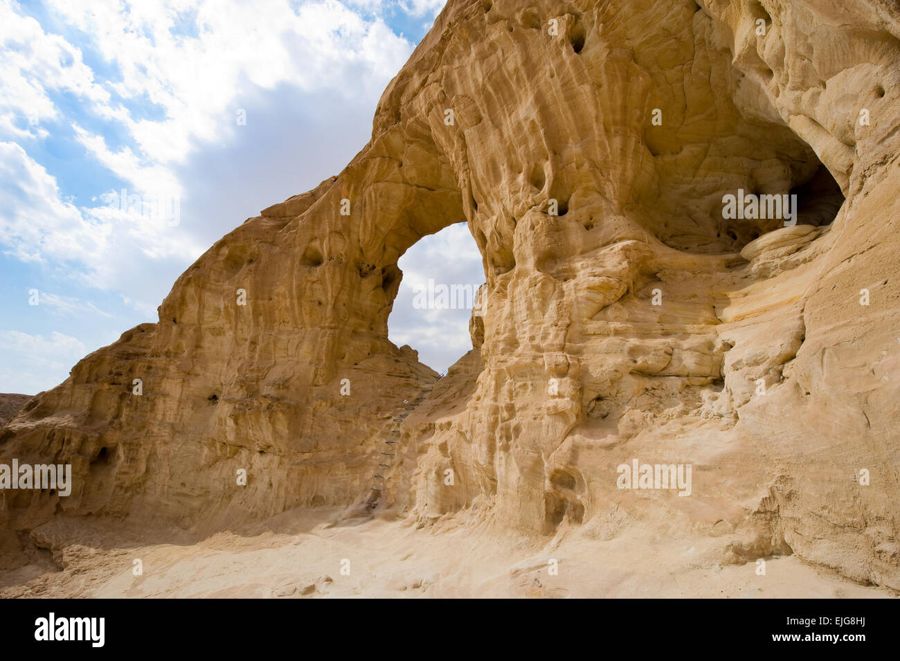 The Arches rock formation at Timna Park in the southern negev desert in ...