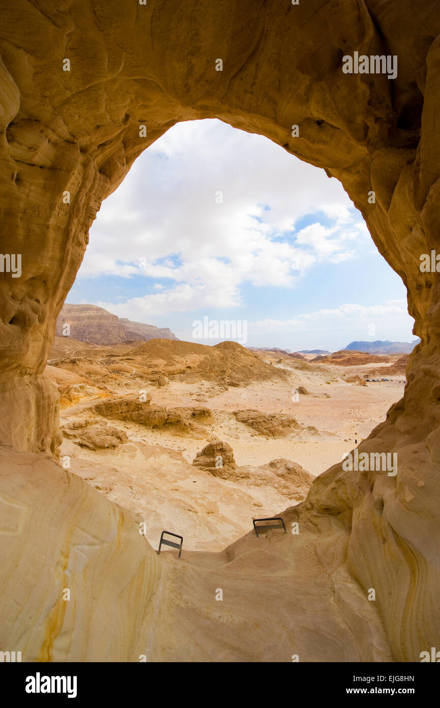 The Arches rock formation at Timna Park in the southern negev desert in ...